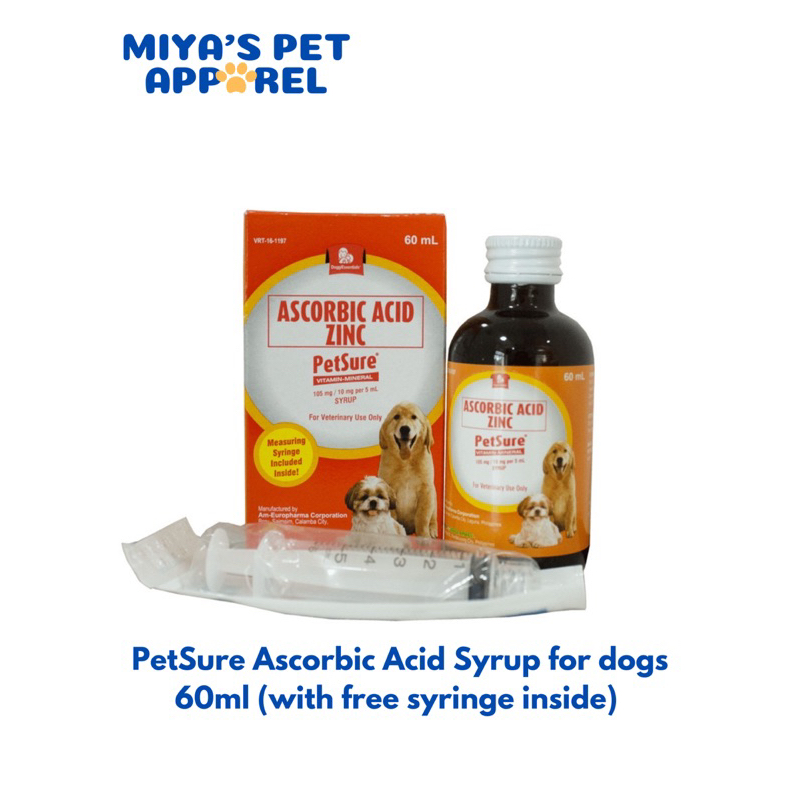 PetSure Ascorbic Acid Vitamin C for dogs 60ml (with free measuring ...