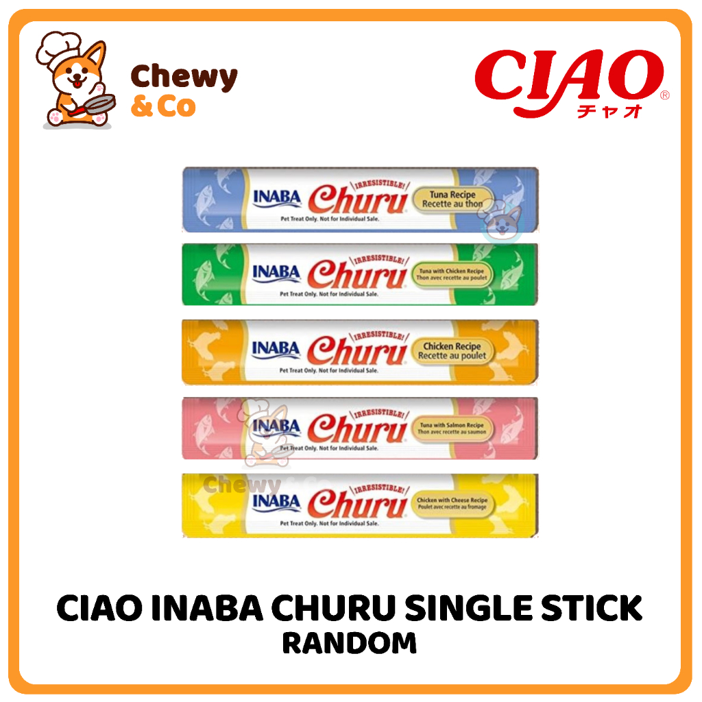 Ciao Inaba Churu Stick/Roll/Bites for Cat or Dog (RANDOM FLAVOR ...
