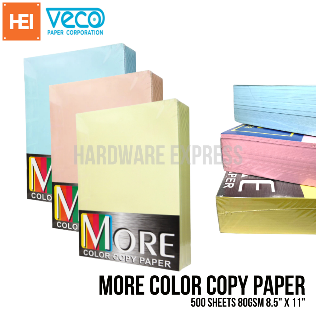 Veco More Color Copy Paper 80gsm 8.5" x 11" | Shopee Philippines