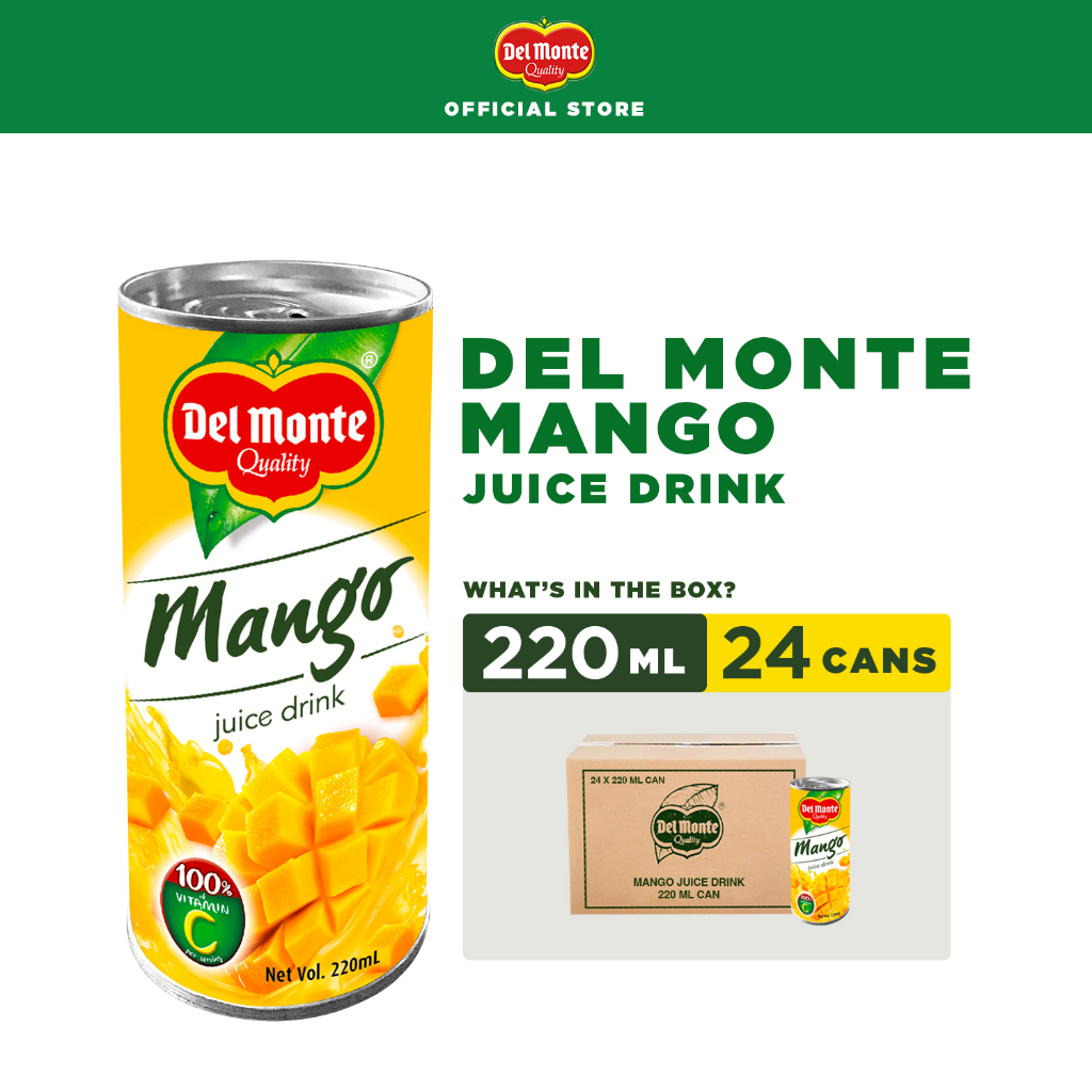 DEL MONTE Mango Juice Drink with All-natural Sweetness - 220ml x 24 ...