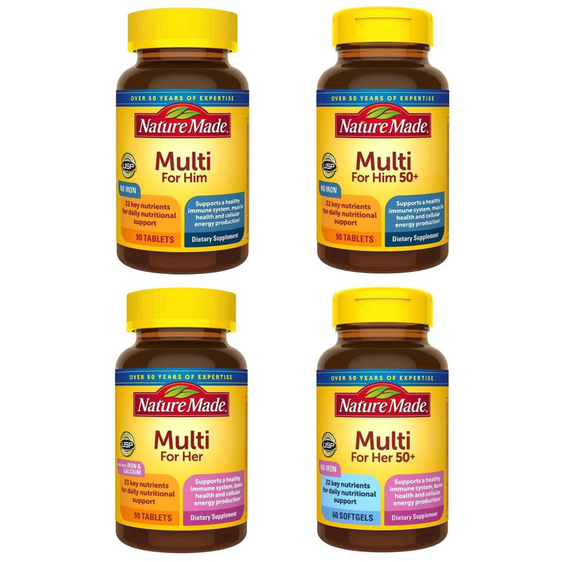 Nature Made Multi For Him / Her, Women's Multivitamin for Nutritional ...