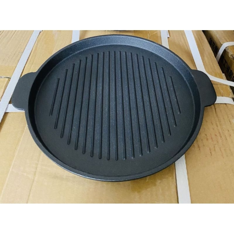 Sizzling Wave Plate Two Handle Cast Iron Round Hot Plate | Shopee ...