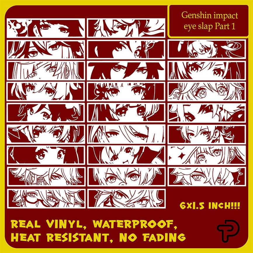 Anime Decals | Vynil Stickers | Eye Slap | Genshin Impact #1 | Raiden ...