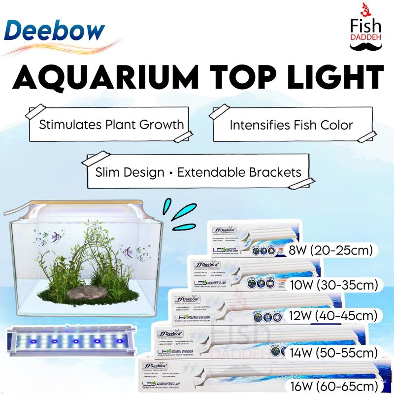 Deebow LED Light Aquarium Lamp DEE-60A 50A 40A 30A 20A | Shopee Philippines