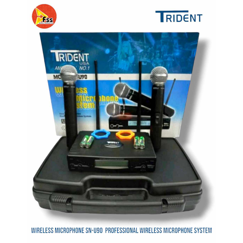 TRIDENT WIRELESS MICROPHONE SN-U90 PROFESSIONAL WIRELESS MICROPHONE SYSTEM | Shopee Philippines
