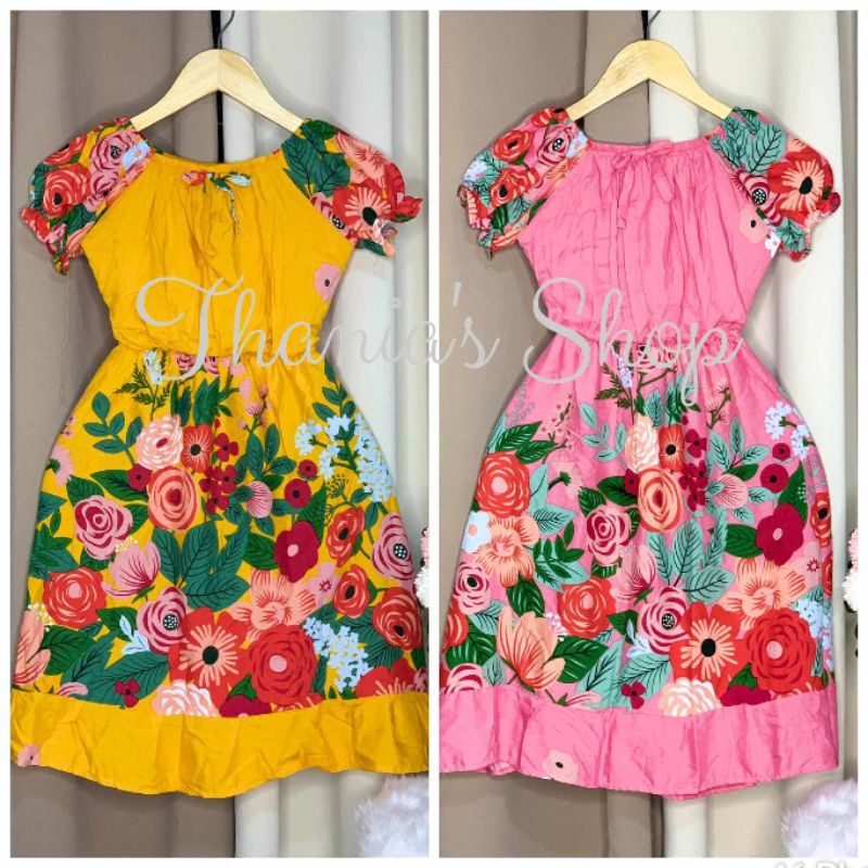 Rich Puff Sleeves Alangan Dress | Challis Alangan dress (8 to 11yrs old ...