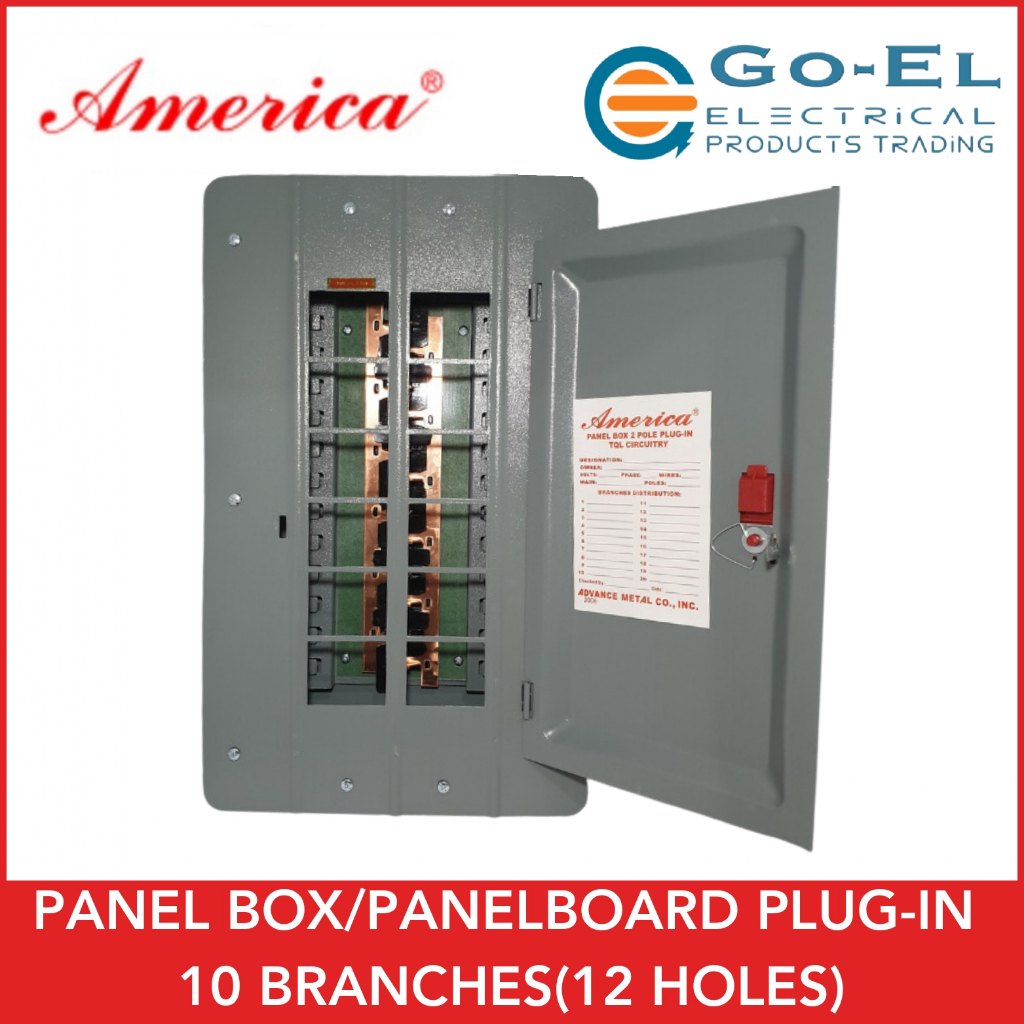 AMERICA Panel Box/Panelboard for 2-Pole Plug-In Breakers (2 - 10 ...