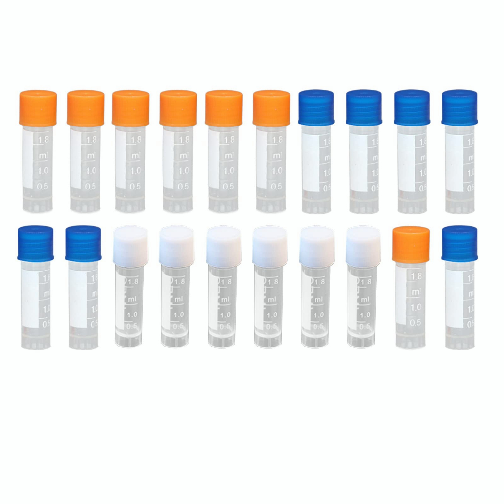 50pcs 1.8ml Laboratory Tube with Plastic Screw Cap Sample Storage ...