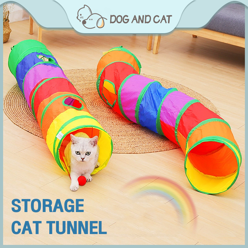 Cat tunnel toy cat litter passage rolling dragon foldable kitten cat ...
