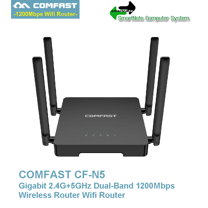 COMFAST CF-N5 Gigabit 2.4G 5GHz Dual-Band 1200Mbps Wireless Router Wifi ...