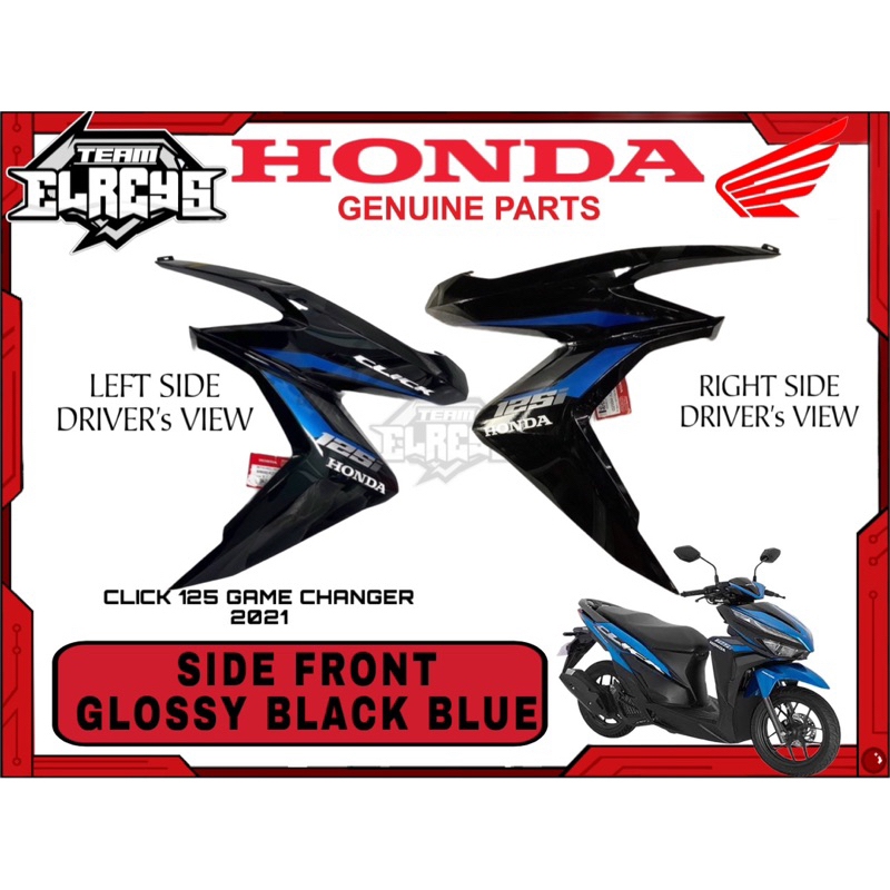 STOCK SIDE FAIRING ( GLOSSY BLACK BLUE 2021) FOR CLICK V2 125 | Shopee ...