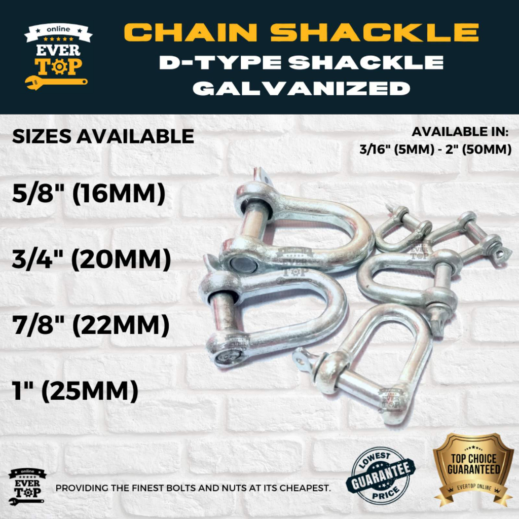 5/8 "- 1" D-Type Galvanized Chain Shackle Anchor Shackles GI D European ...