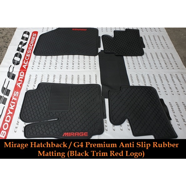 Mitsubishi Mirage Hatchback/G4 Premium Anti Slip Rubber Matting (Black ...