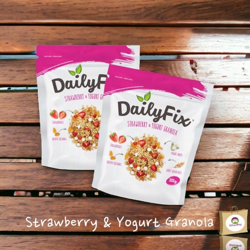 Daily Fix Granola Strawberry & Yogurt 350g + 350g price for 2 packs ...