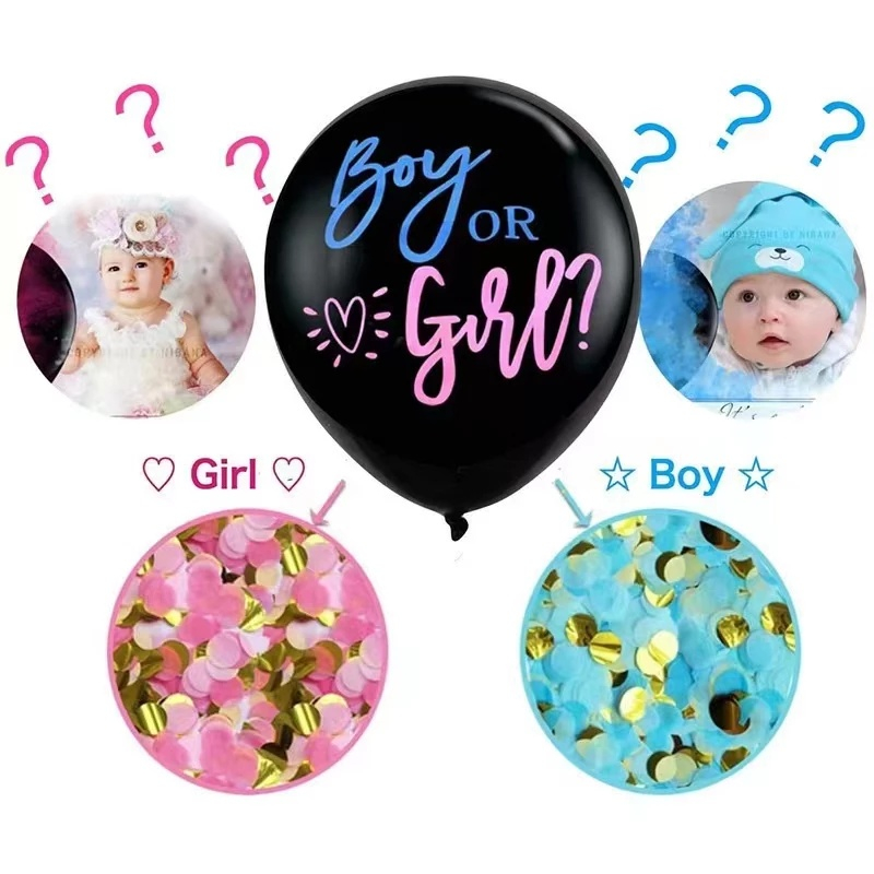 LINLAN NEW COD GENDER REAVEL GIRL OR BOY WITH CONFETTI PARTY DECOR ...
