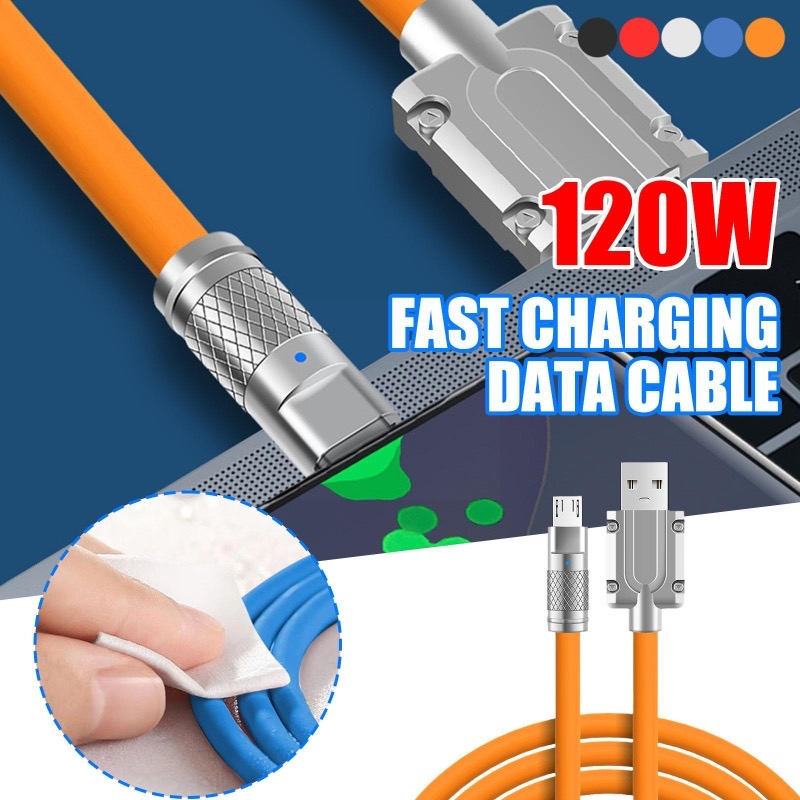 120W 6A Super Fast Charge Liquid Silicone Cable Quick Charge USB Cable ...