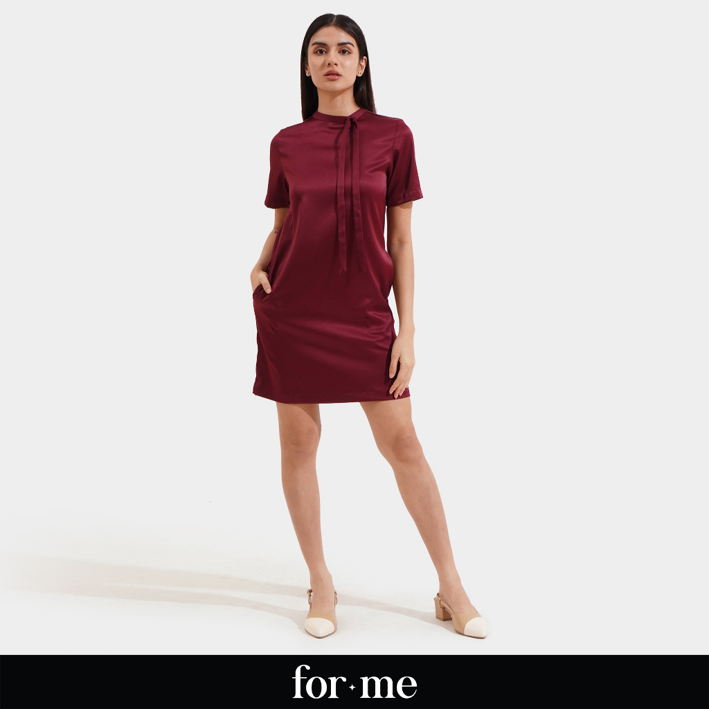 ForMe Closet Staples Shift Dress for Women (Wine) | Shopee Philippines