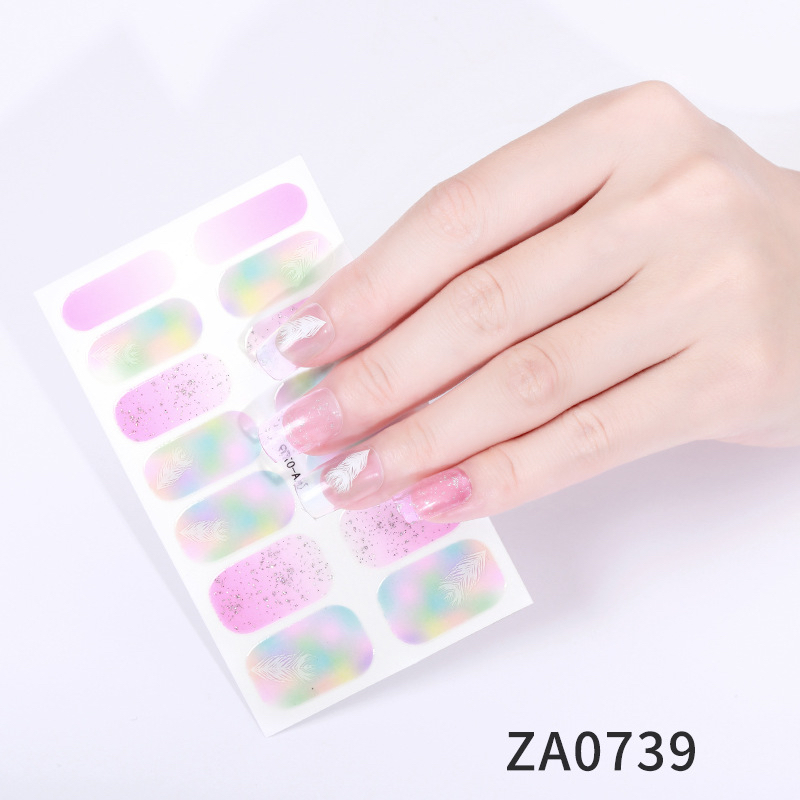 New nail stickers 3d bronzing flower nail sticker waterproof imitation ...