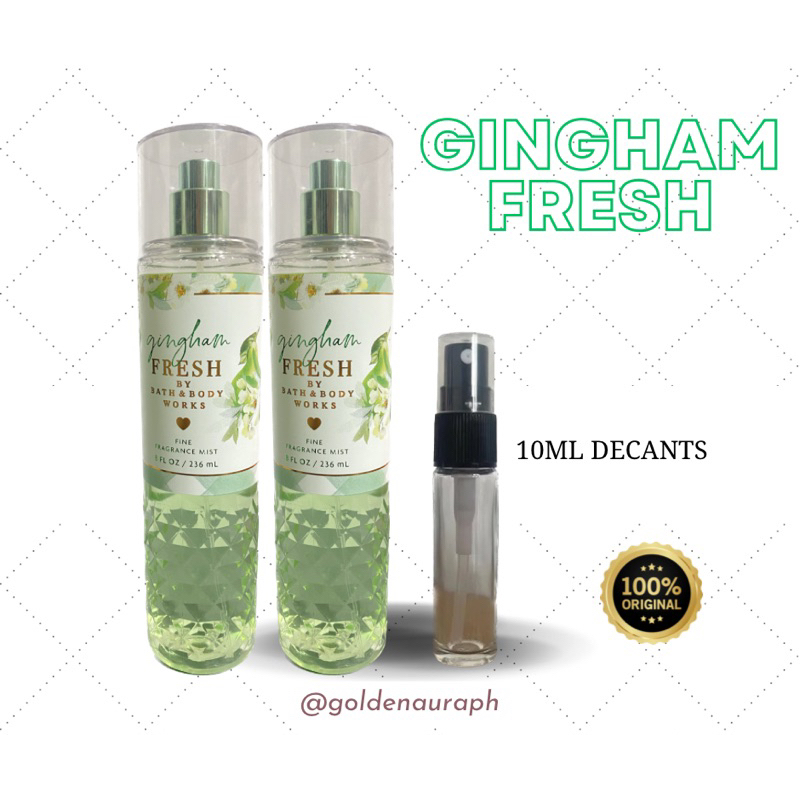 AUTHENTIC BATH AND BODY WORKS/GINGHAM FRESH /10ML SPRAY (TAKAL ...