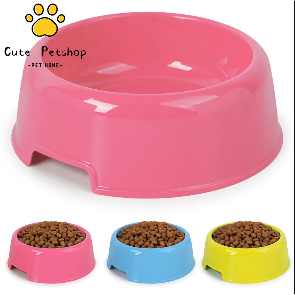 Dog Bowls Cat Bowls Candy-Colored Lightweight Plastic Single Bowl Small ...