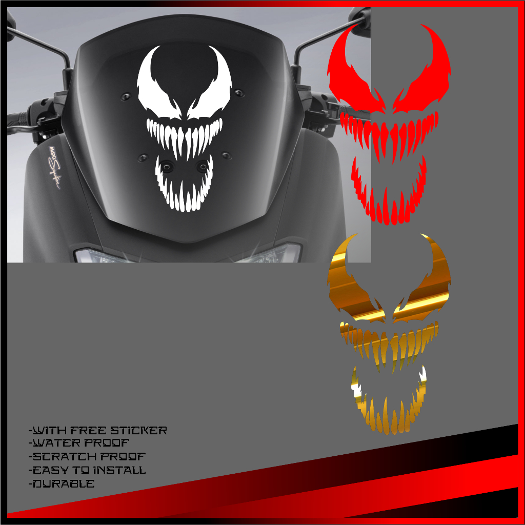 VENOM FACE CUT-OUT STICKER DECALS WATERPROOF | Shopee Philippines