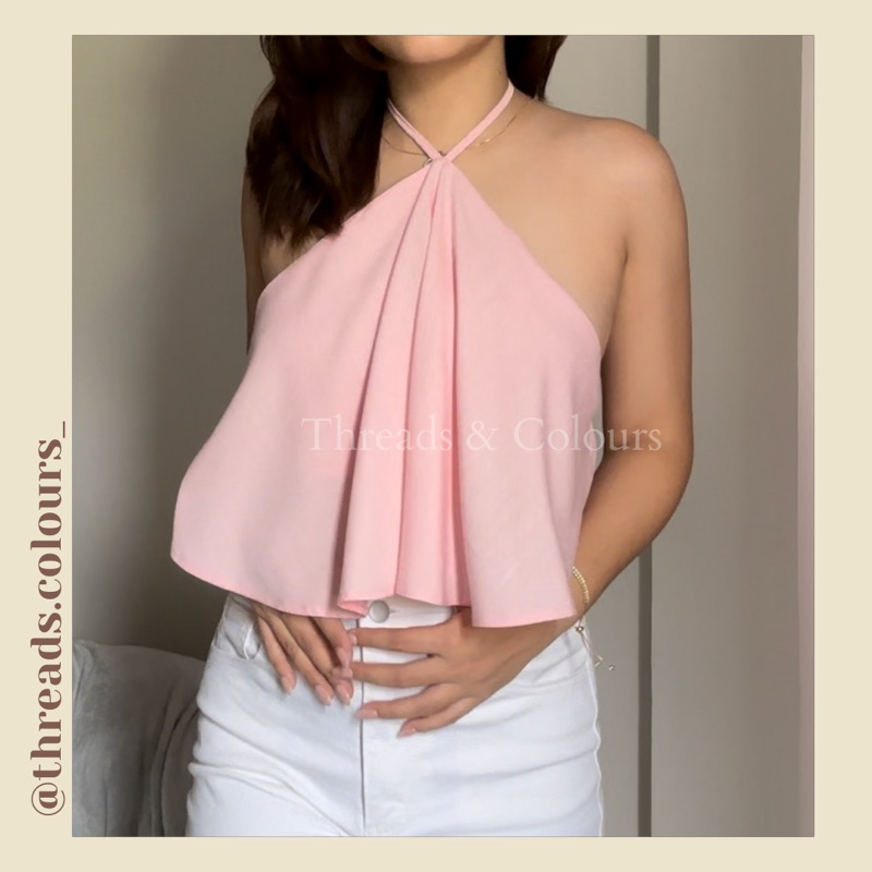 Threads & Colours | HILARY | Double Layered String Halter Top | Shopee ...