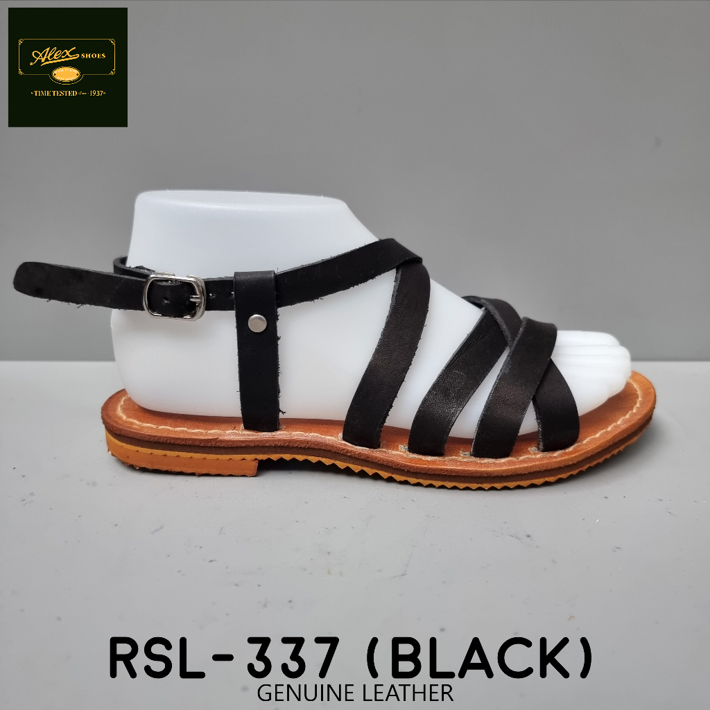 ALEX SHOES WOMEN'S GENUINE LEATHER TOOLING SLIPPERS (RSL-337) | Shopee ...