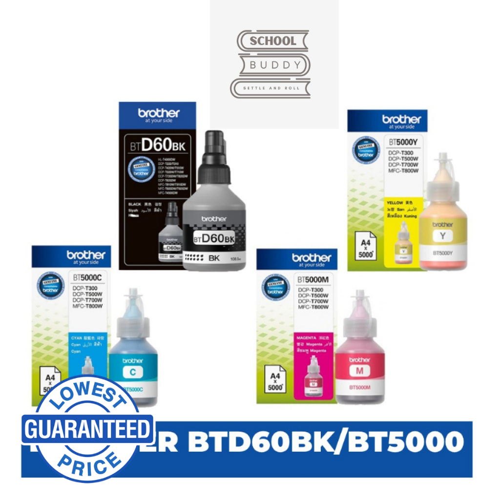 Genuine / ORIG Brother Ink BT5000C/M/Y & BTD60BK (100% Legit) | Shopee Philippines