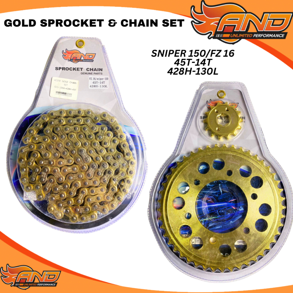 AND GOLD SPROCKET CHAIN SET HIGH CARBON STEEL RAIDER150/FI SNIPER 150 ...