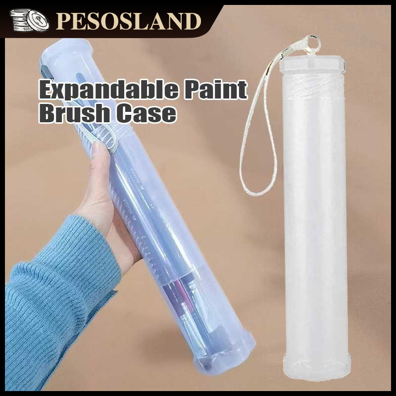 Retractable Paint Brush Case Transparent Cylinder Pencil Case Portable ...