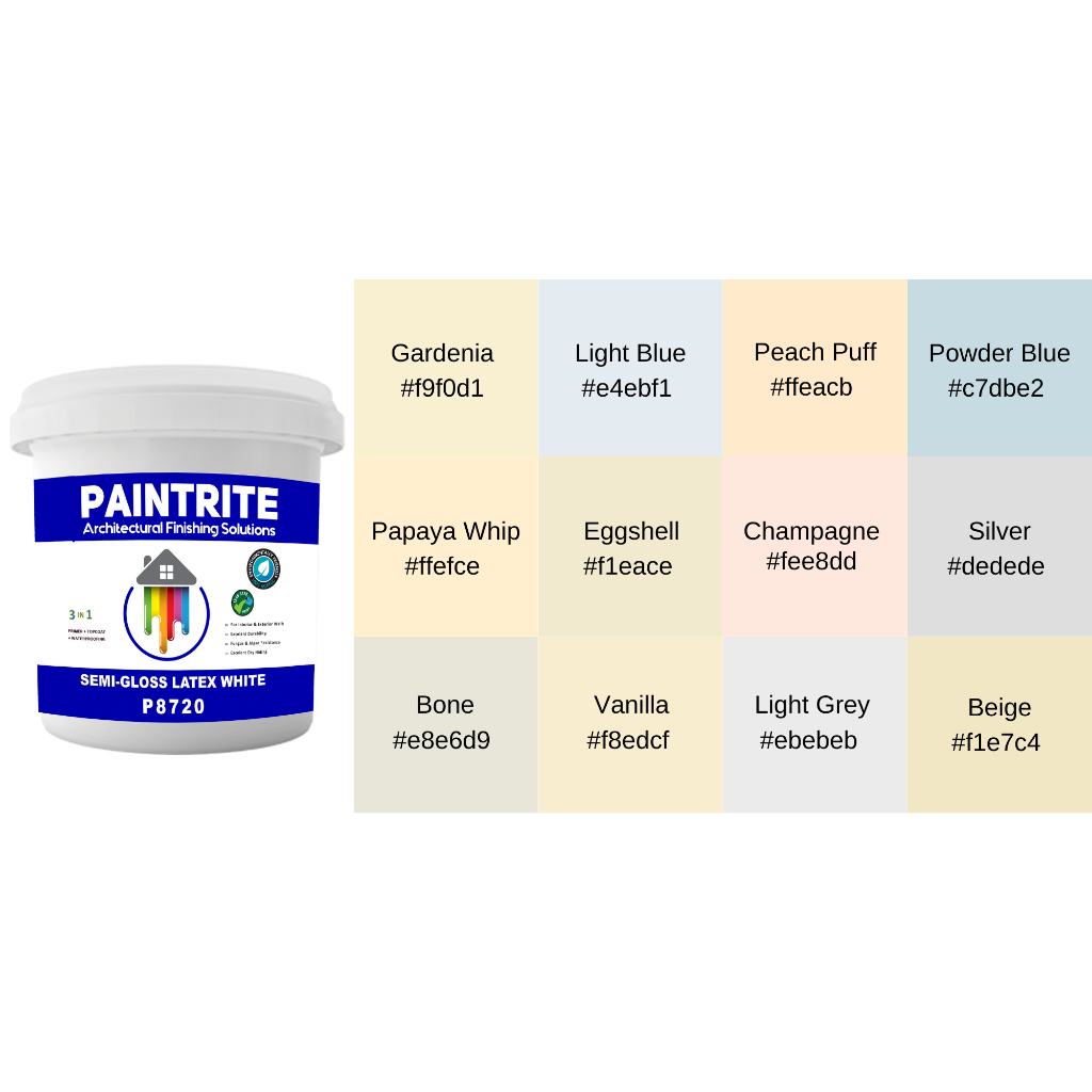 Paintrite Elastomeric Paints 1L Color Palette #2 | Shopee Philippines