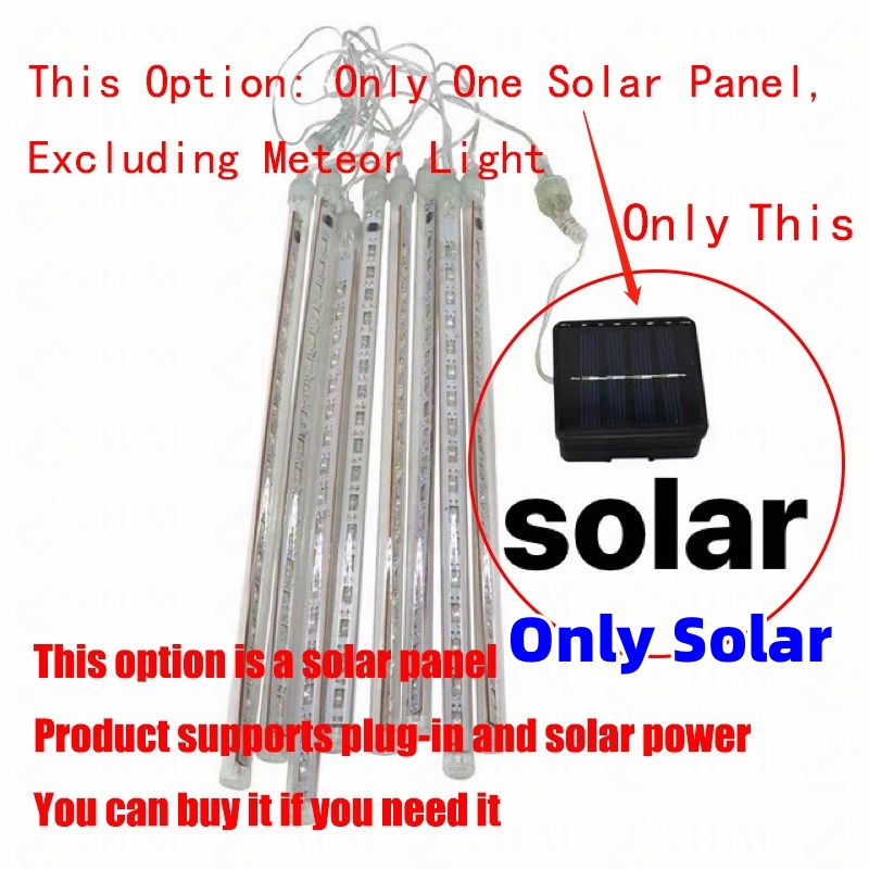 Solar/Plug in Meteor Shower Rain Light 3.5M Led 8 Tube LED Falling ...