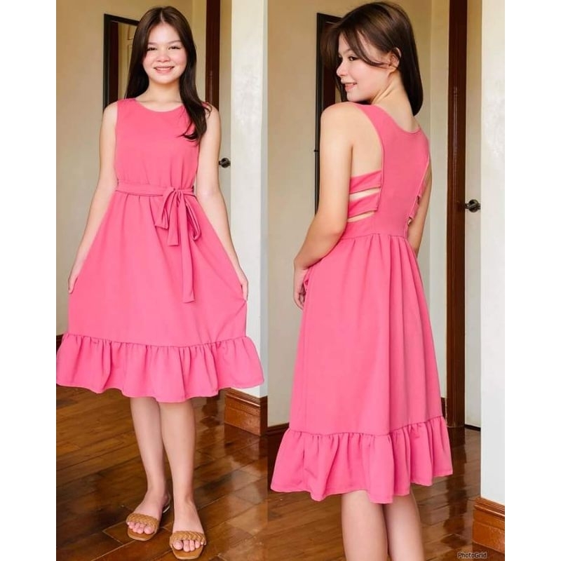 Preteens/Kids dress side bakod design Crepe fabric | Shopee Philippines