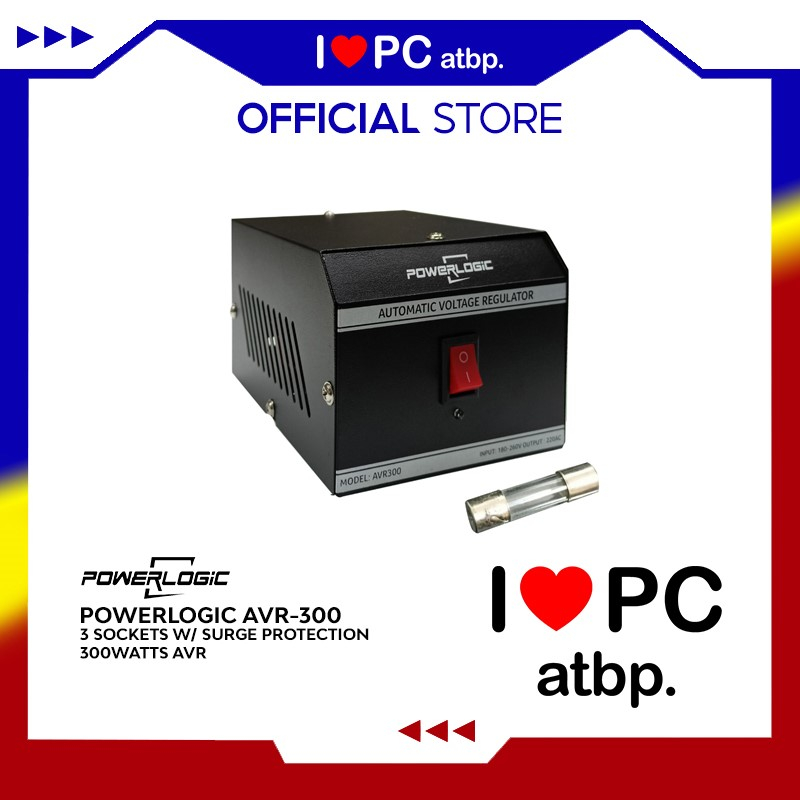 Powerlogic AVR-300 ( 300watts AVR, with surge protection 3 x 220v ...