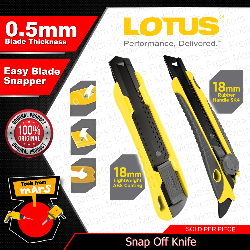 Lotus Snap-Off Blade Knife 18MM | 19MM Handy Utility Cutter Retractable ...