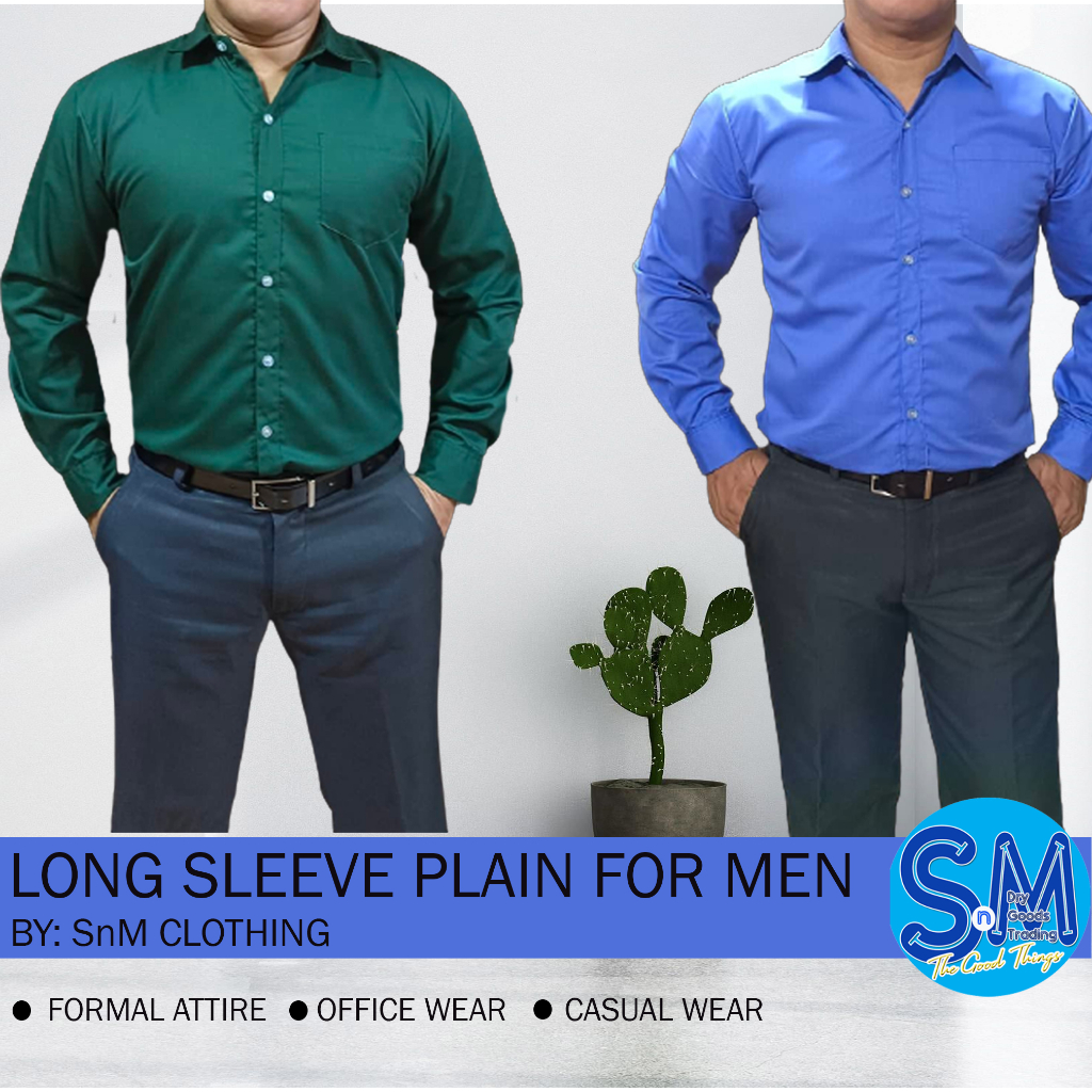 LONG SLEEVE POLO PLAIN FOR MEN FOR OFFICE UNIFORM FORMAL AND CASUAL ...