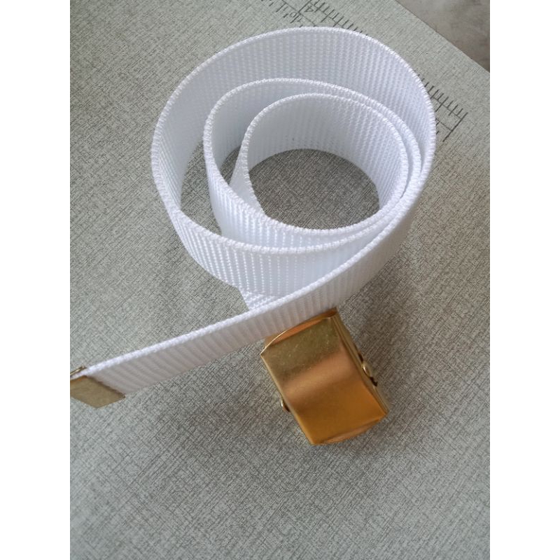 Garison Belt White With Buckle Gold | Shopee Philippines