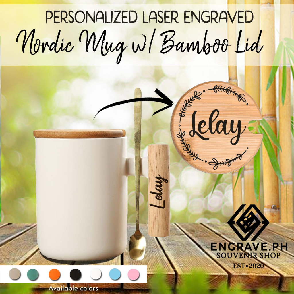 Personalized Nordic Mug w/ Bamboo lid (Free Laser Engrave) | Shopee ...
