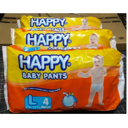Happy Baby Pants Diaper Large (4pcs x 3packs) | Shopee Philippines