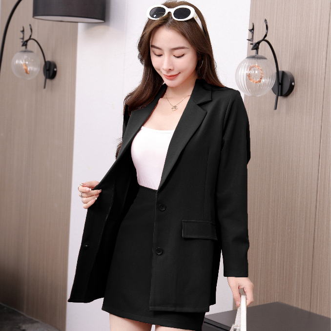 Kinwoo Long Sleeves Blazer and Skirt Coordinates Set | Shopee Philippines