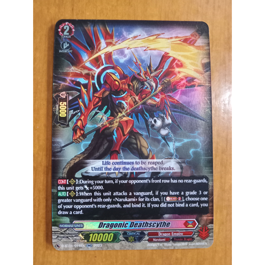CFV Dragonic Deathscythe D-BT11 RR | FR Cardfight Vanguard English Dragon Empire | Shopee ...