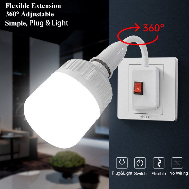Rich Effortless Plug-and-Play Wall Light Socket Solution with Bendable ...