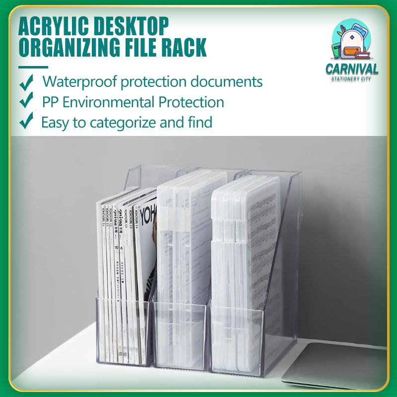 Minimalist Acrylic Slanted Office File Holder Organizer Desk File ...
