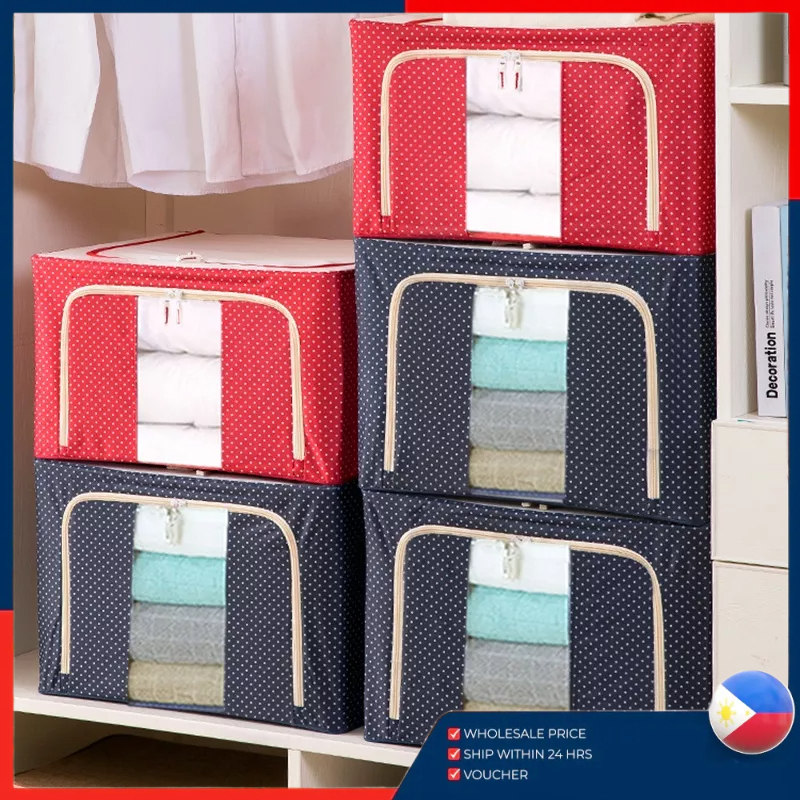 72/100/120/150L Foldable Storage Box Organizer Clothes Box Wardrobe Laundry Storage Box with ...