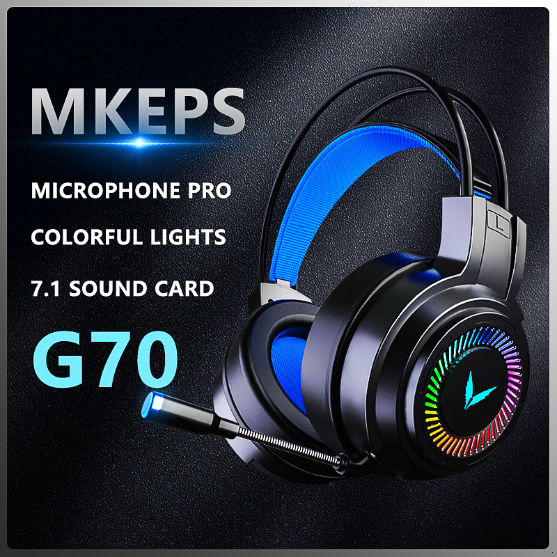 MKEPS G7 RGB Wired Headphones Gaming Headset With Mic Noise ...