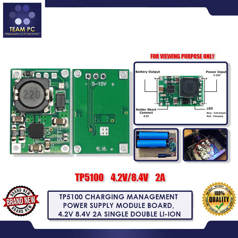 TP5100 CHARGING MANAGEMENT POWER SUPPLY MODULE BOARD, 4.2V 8.4V 2A ...