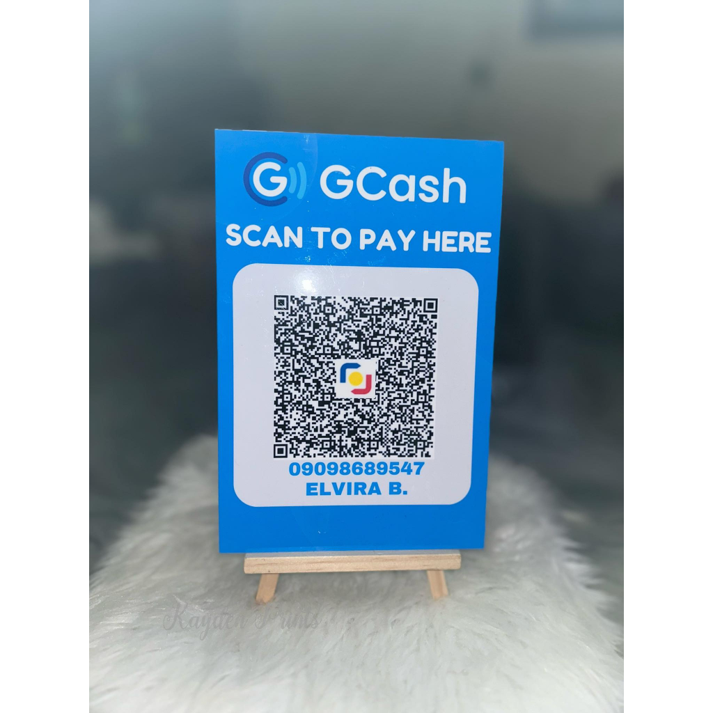 Personalize QR code Standee for G Cash & BANK QR Code / FREE Wood Stand ...
