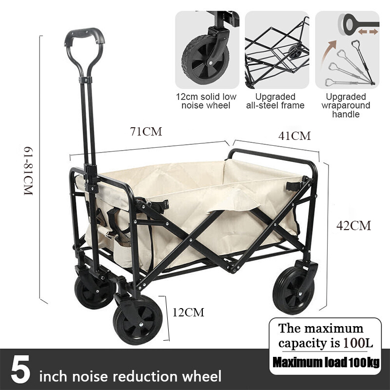 Multifunctional Foldable Trolley Wagon Family Picnic Beach Shopping ...