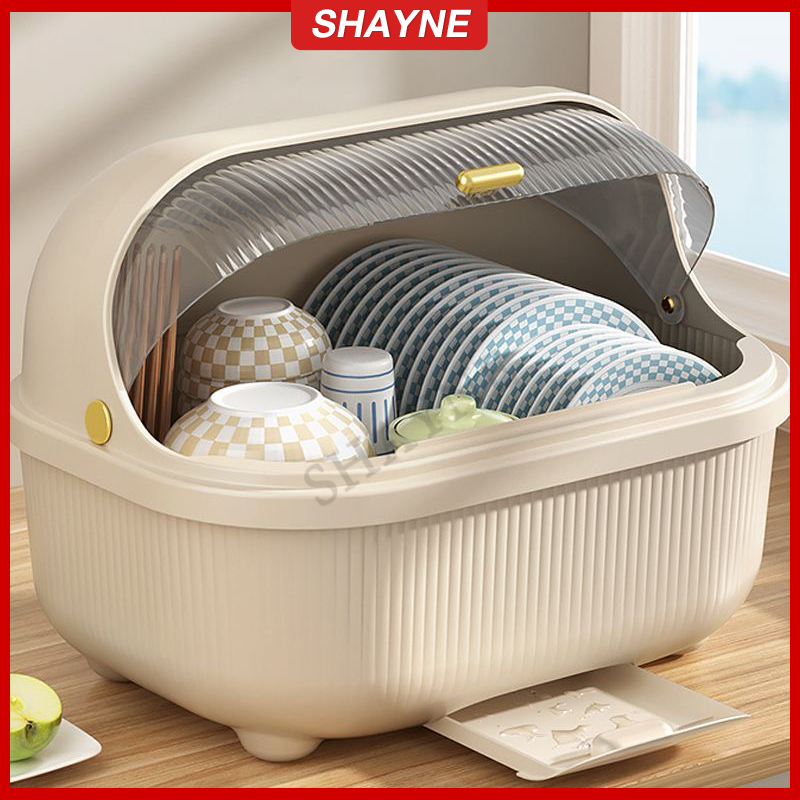 Dish Rack with Cover Dust-proof insect-proof Kitchen Dish drainer ...