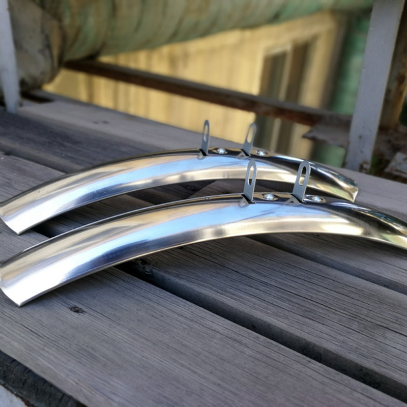 Runtian Retro Bike Front Rear Fenders 700c 27'' A Pair Stainless Steel ...